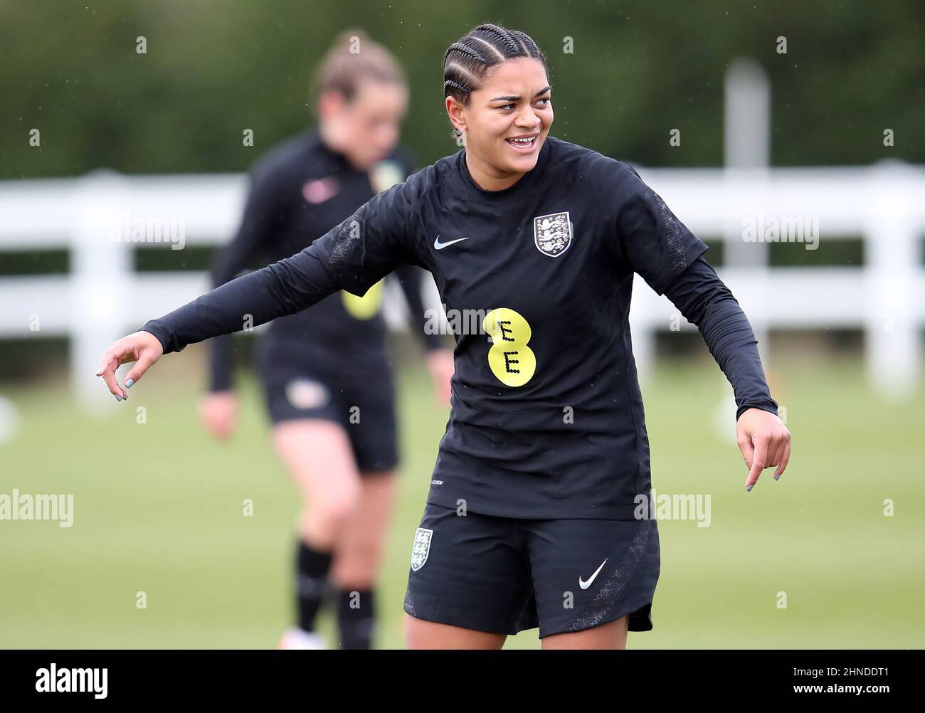 England's Jess Carter during a training session at Rockliffe Park ...