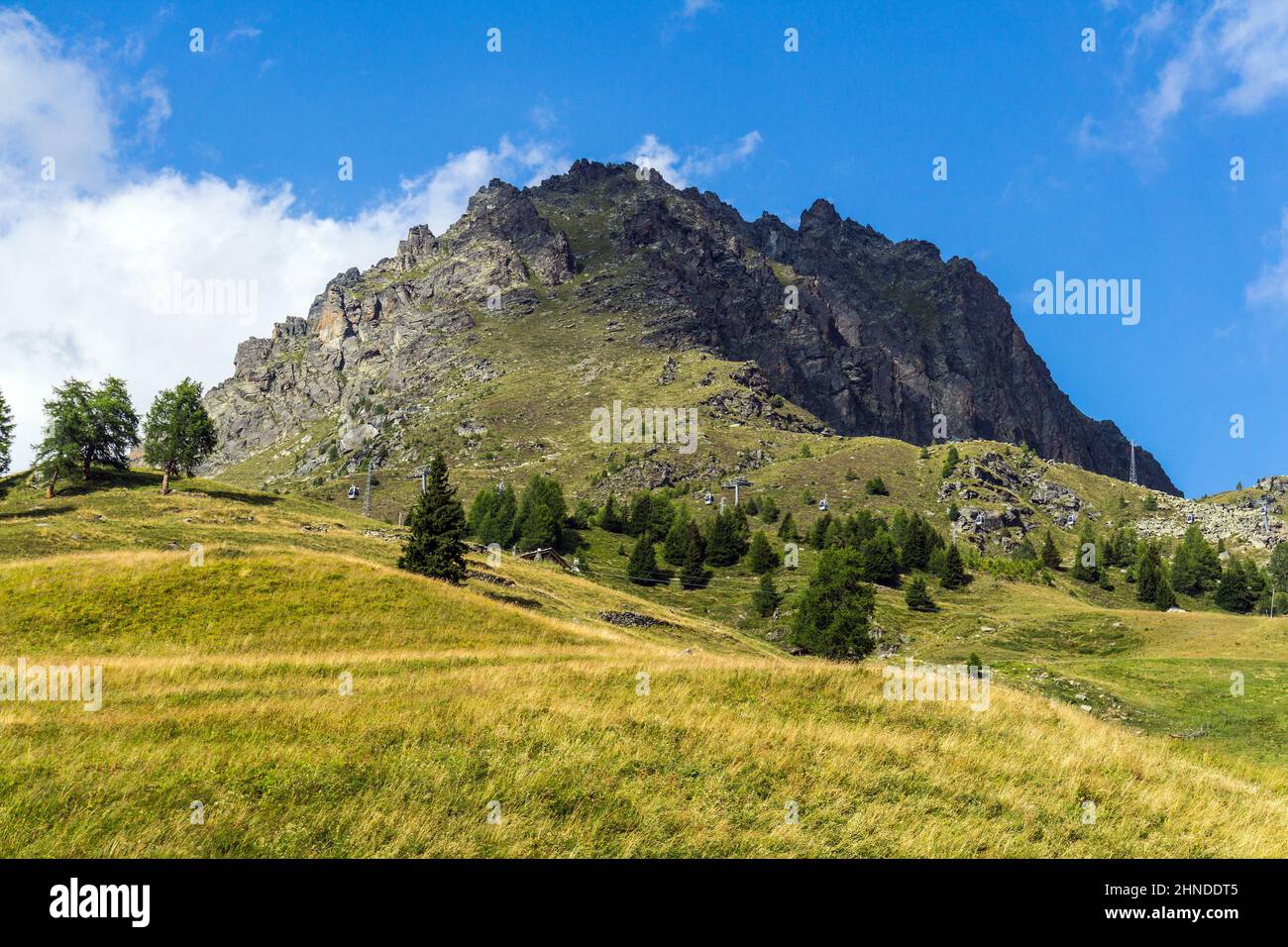Italy, Aosta Valley, Champoluc, Crest mountain Stock Photo - Alamy