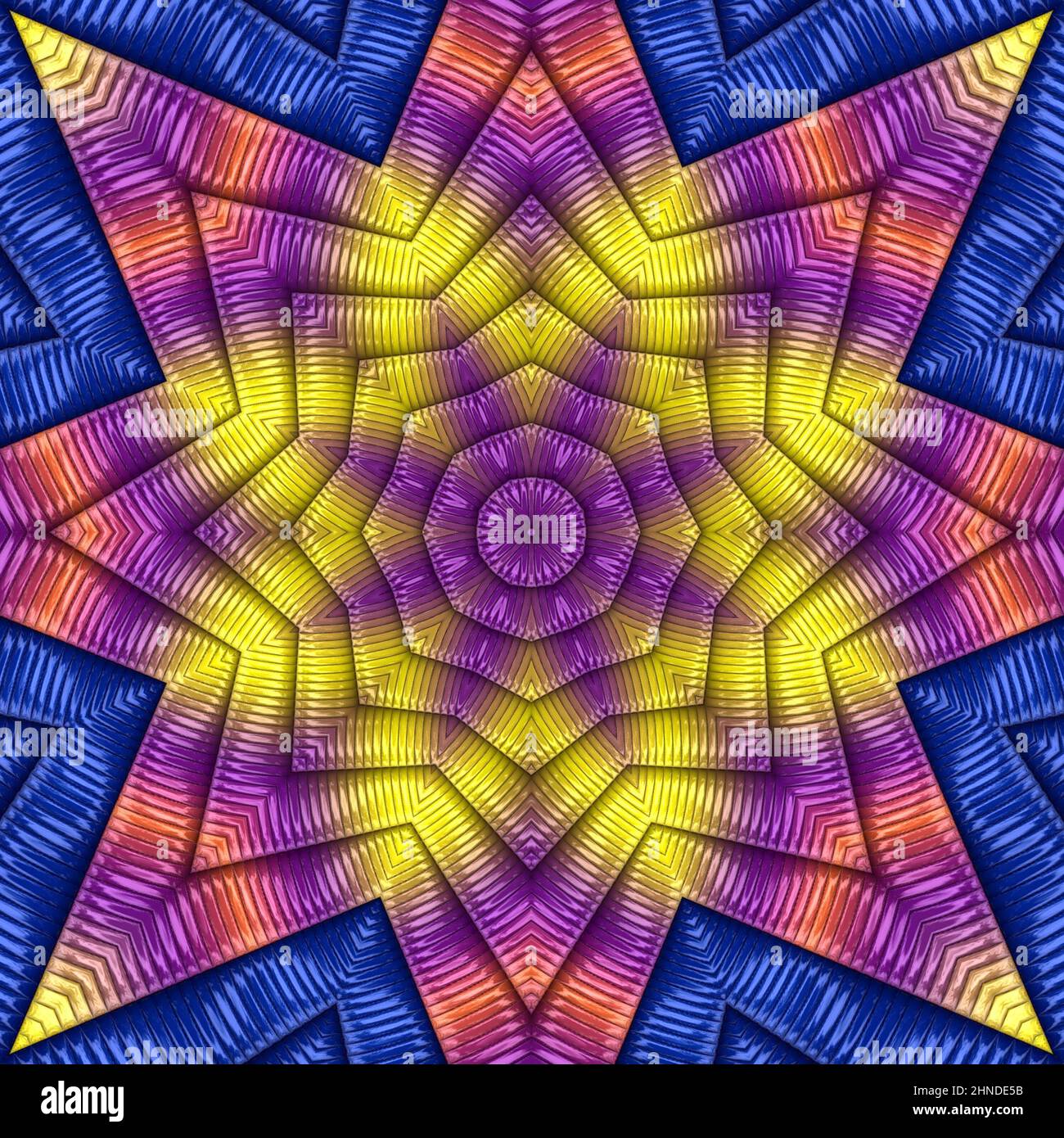 3D render of plastic background tile with embossed glossy mandala puffs ...