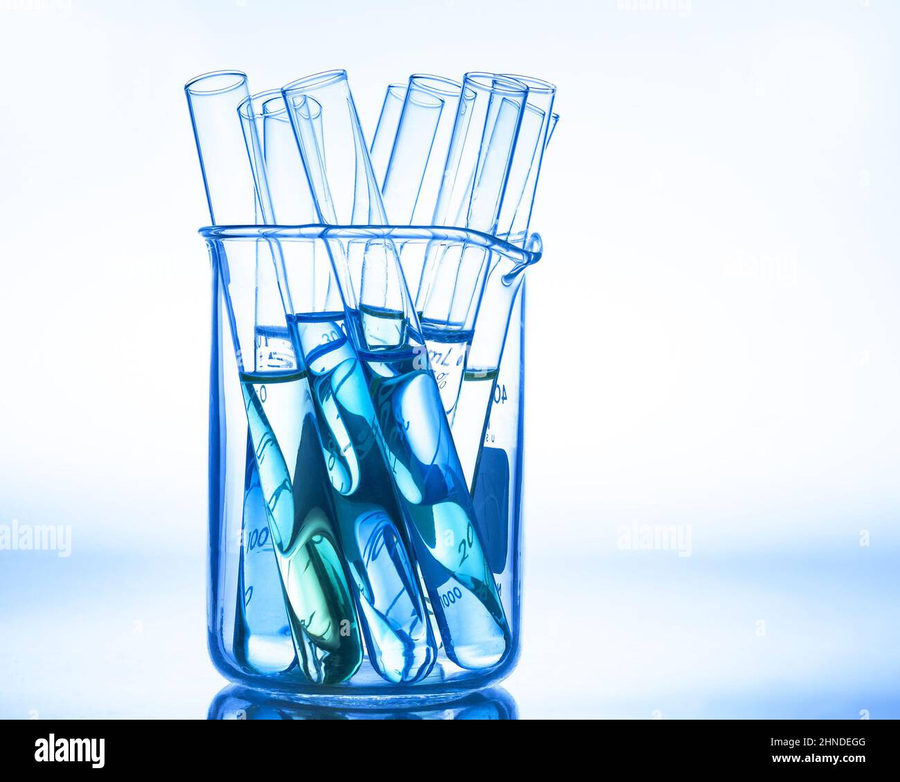 Test tubes placed in a beaker Stock Photo - Alamy