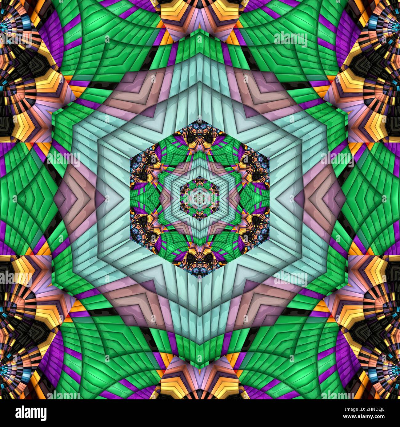 3D render of plastic background tile with embossed glossy mandala puffs ...