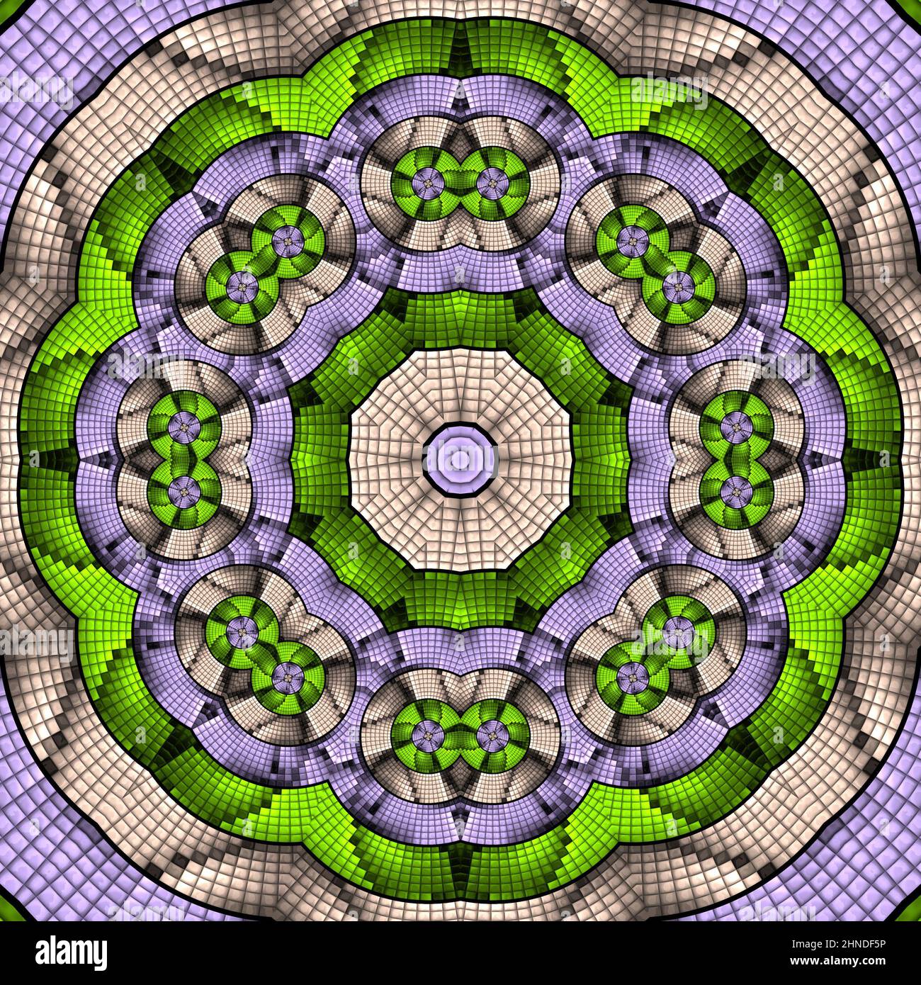 3D puff pixels mandala artwork Stock Photo - Alamy