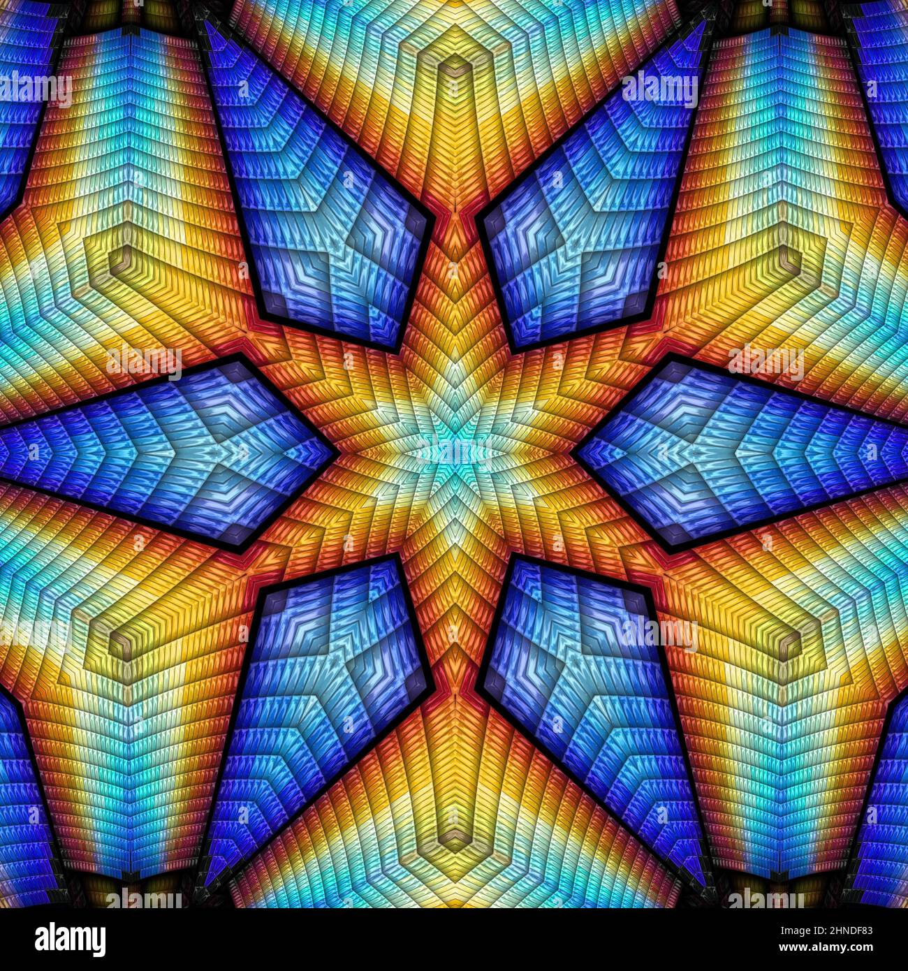 3D puff pixels mandala artwork Stock Photo - Alamy