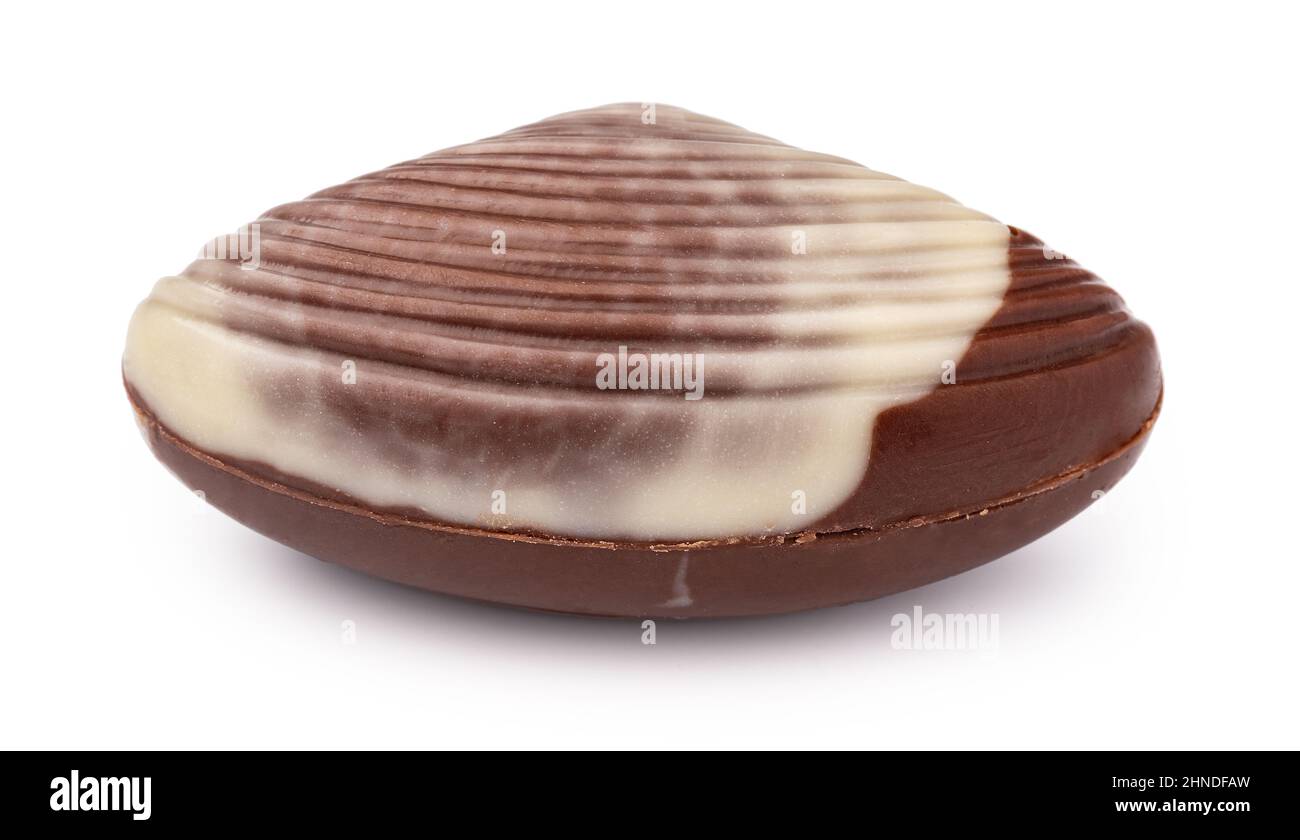 Chocolate sweets shaped as seashells isolated on white background Stock ...
