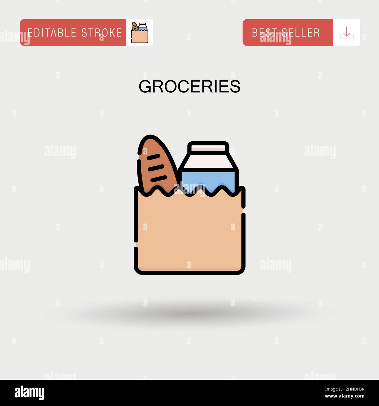 Groceries Simple vector icon Stock Vector Image & Art - Alamy