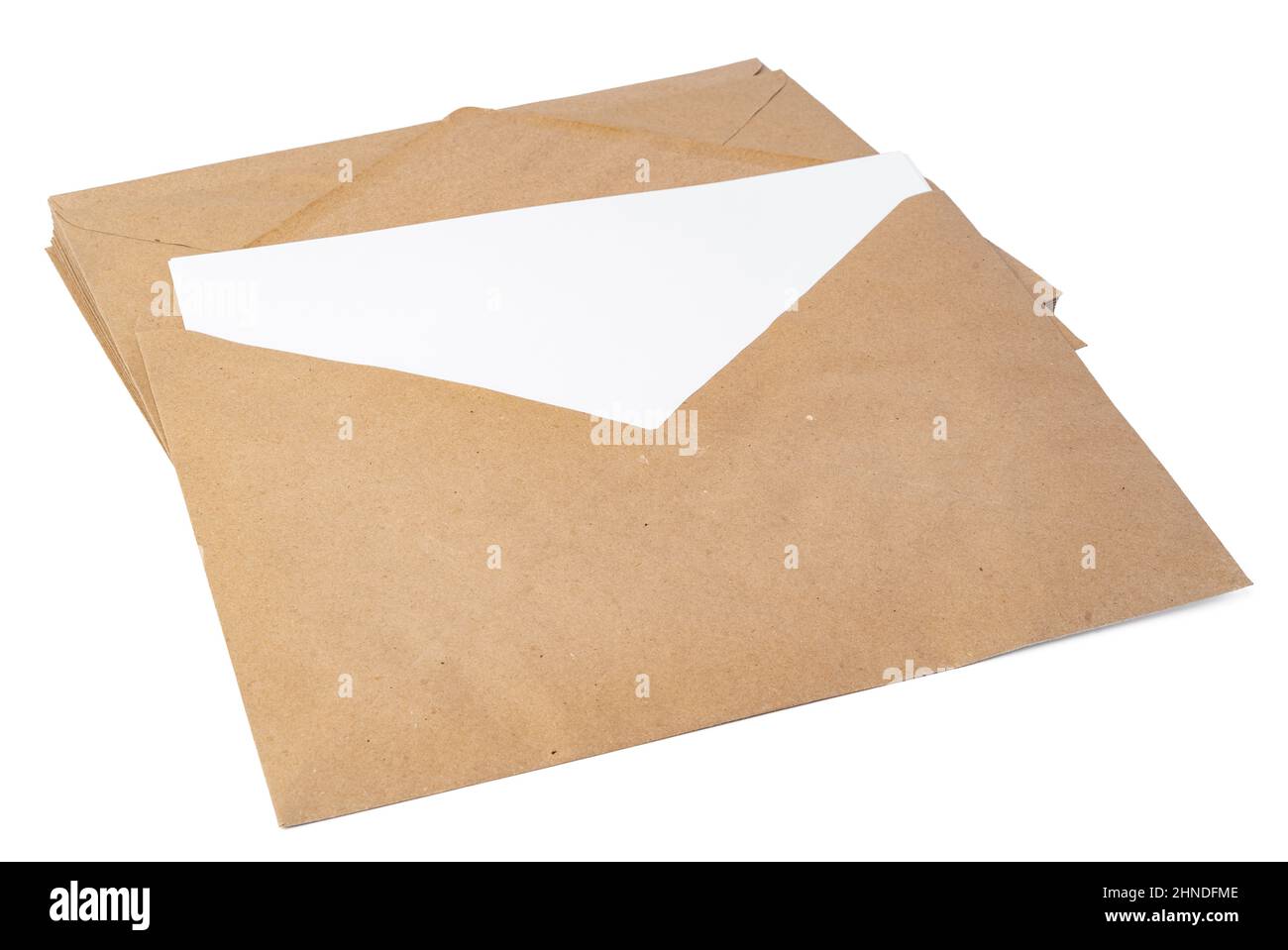 Brown craft envelope isolated on white background Stock Photo - Alamy