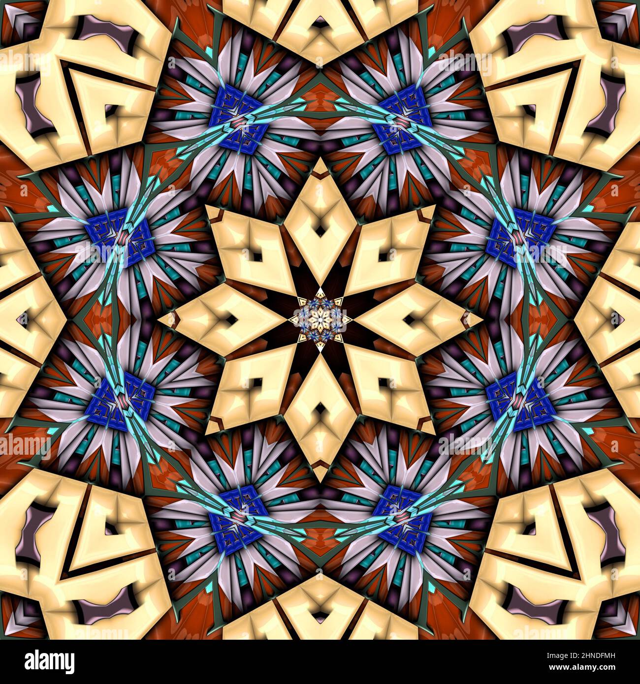 3D puff pixels mandala artwork Stock Photo - Alamy