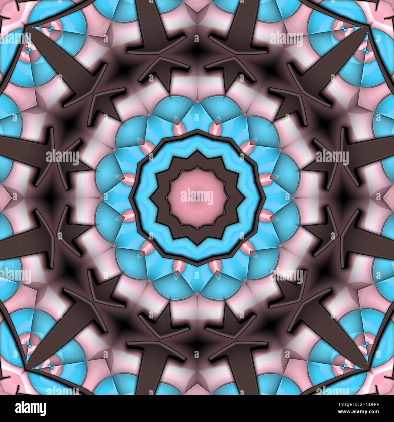 3D puff pixels mandala artwork Stock Photo - Alamy