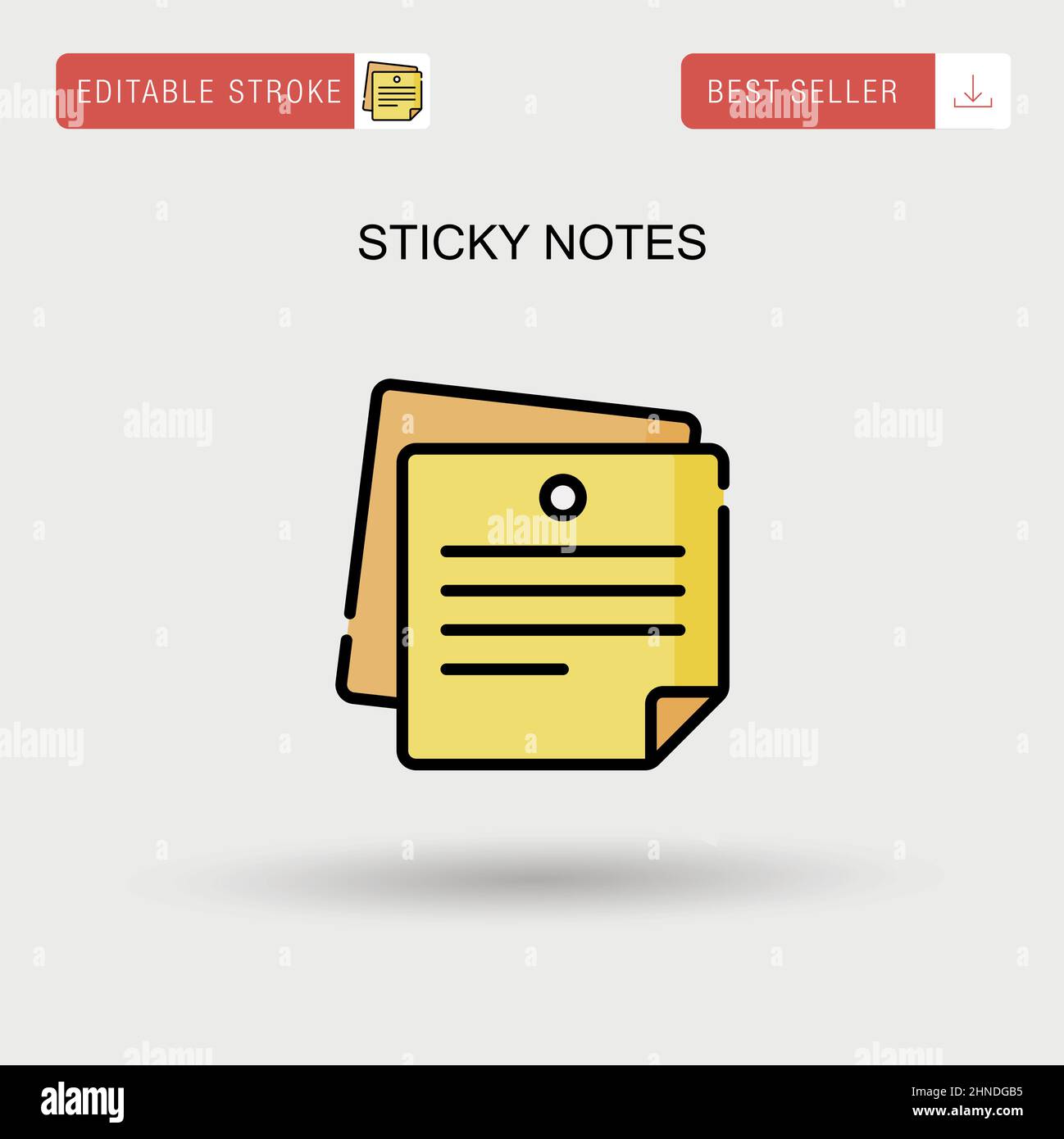 Sticky notes Simple vector icon Stock Vector Image & Art - Alamy