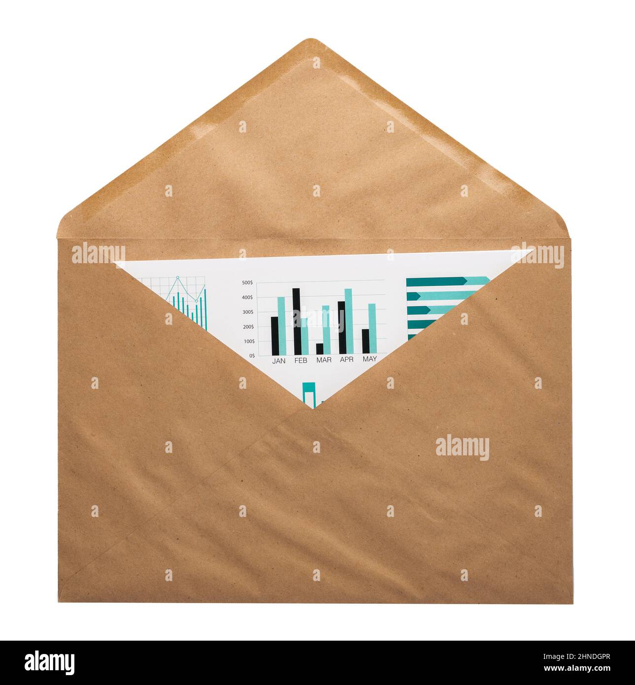 Recycled craft paper envelope isolated white background Stock Photo - Alamy