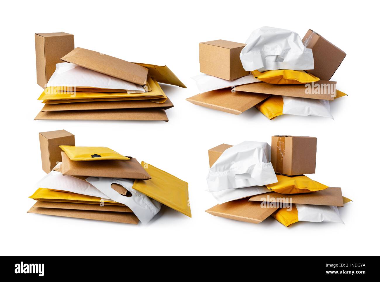 Stack of envelopes on white background Stock Photo - Alamy