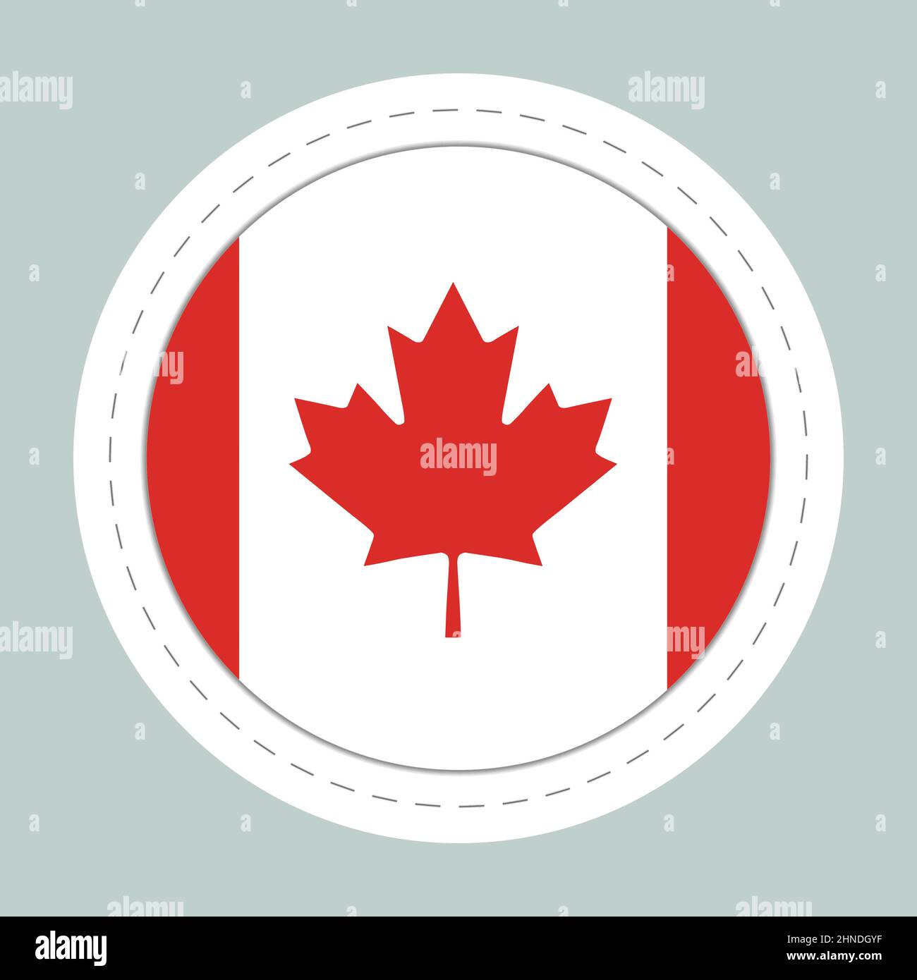 Sticker ball with flag of Canada. Round sphere, template icon. Canadian ...