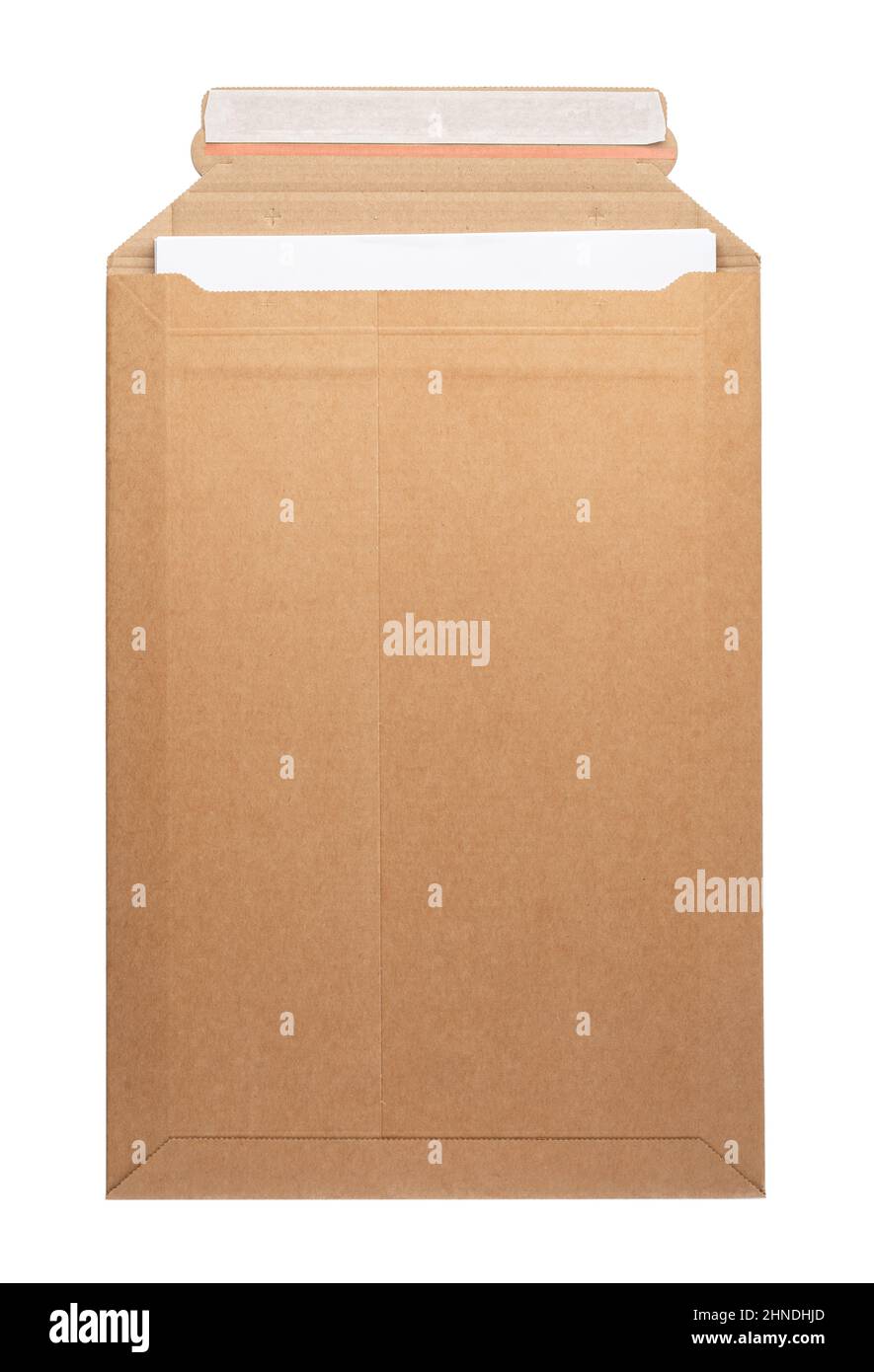 Brown envelope front and back isolated on white background. Letter top view Stock Photo - Alamy