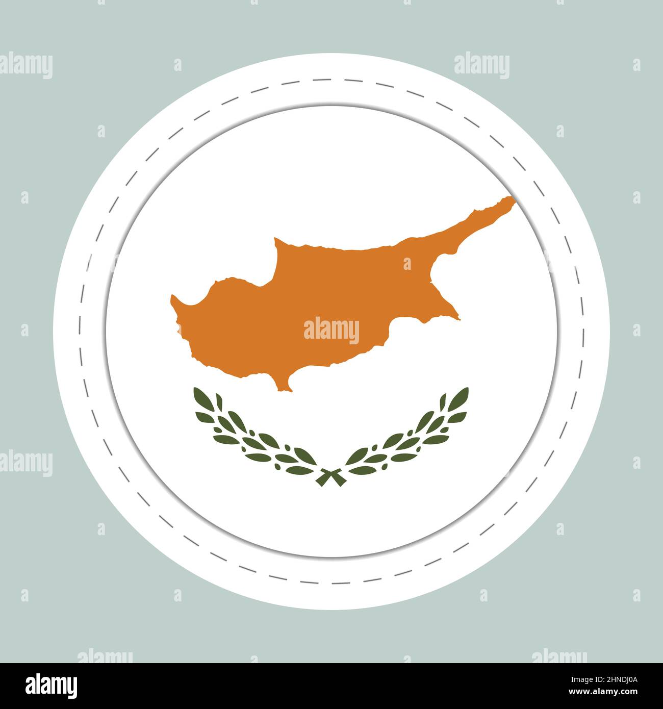 Sticker ball with flag of Cyprus. Round sphere, template icon. National ...