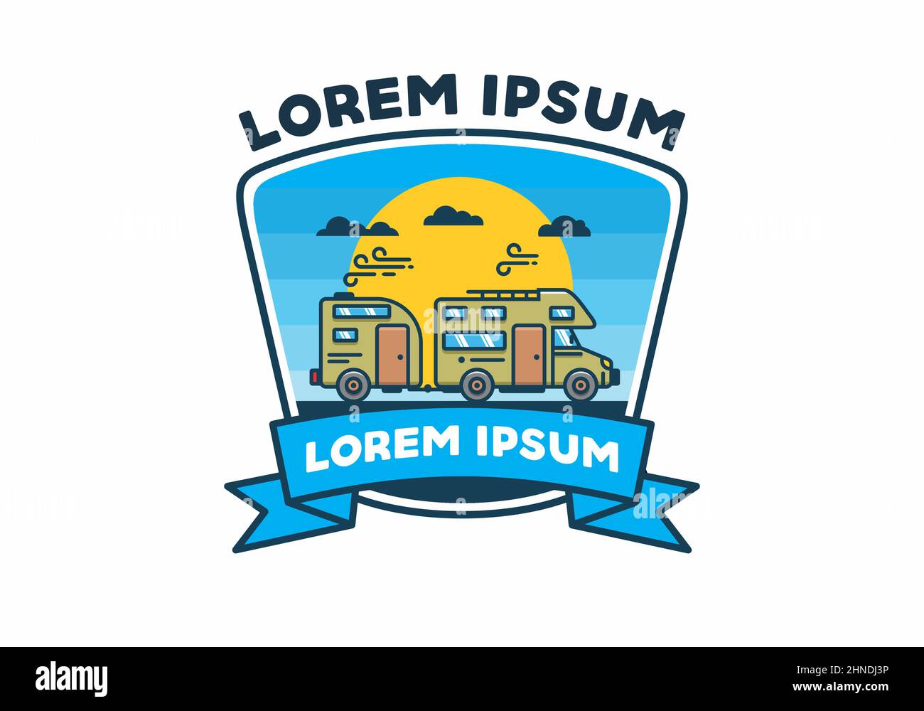 flat illustration of motor home van design Stock Vector Image & Art - Alamy