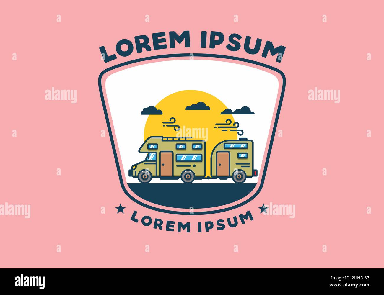 flat illustration of motor home van design Stock Vector Image & Art - Alamy