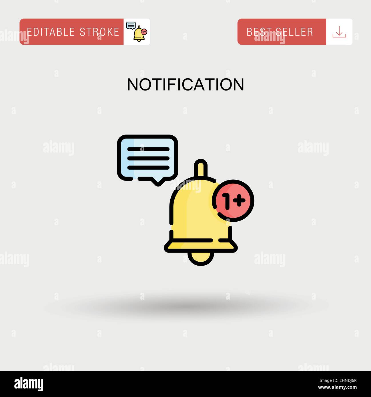 Notification Simple vector icon Stock Vector Image & Art - Alamy