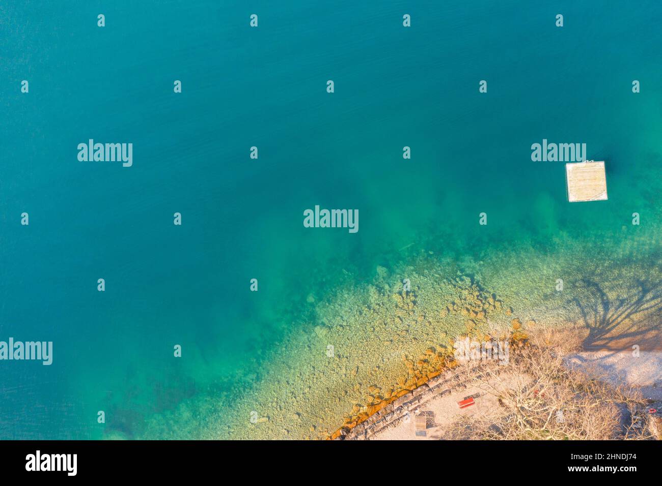 Natural background. Lake aerial view. Lake aerial view. Board on the ...