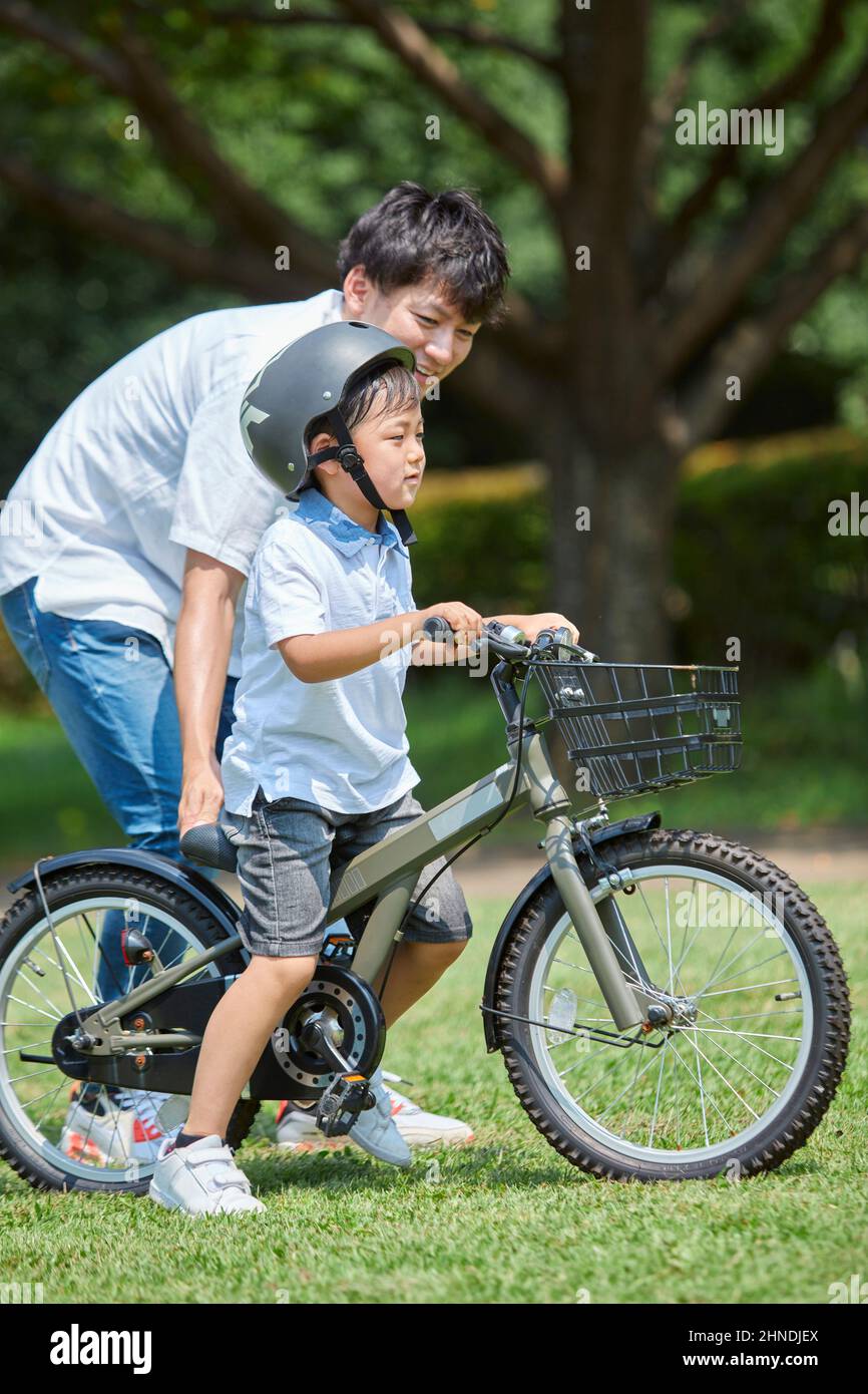 Japanese Boy Practicing Bicycle Stock Photo - Alamy