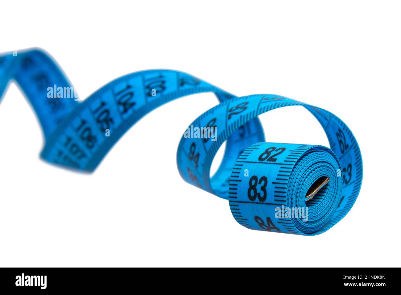 Blue tape measure tool isolated on the white background Stock Photo - Alamy