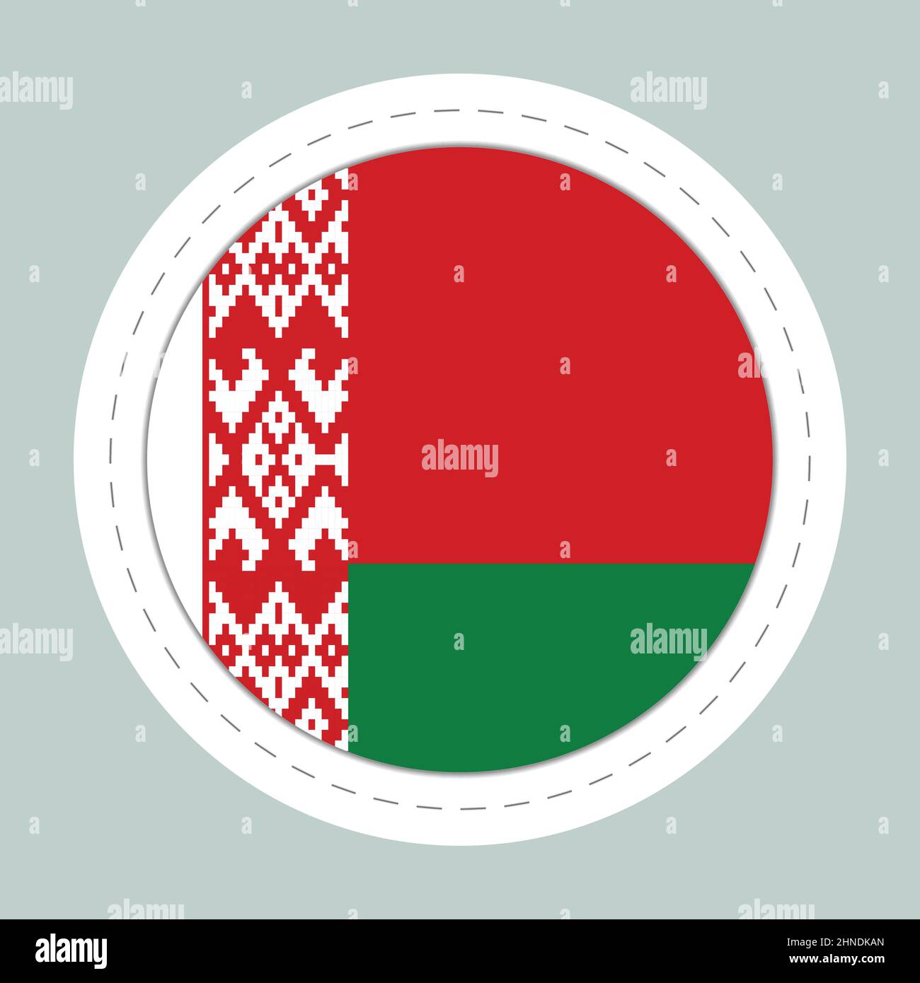 Sticker ball with flag of Belarus. Round sphere, template icon ...