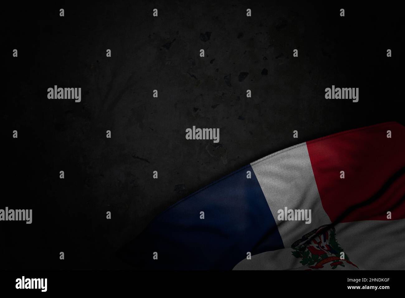 wonderful memorial day flag 3d illustration - dark image of Dominican ...