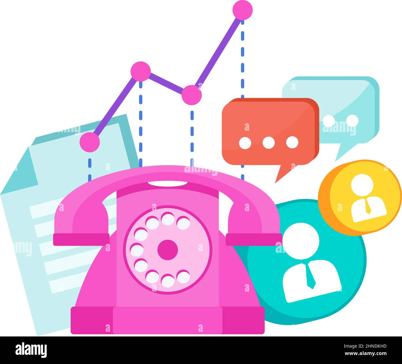 Pink retro telephone icon. Call center, customer service Stock Vector ...