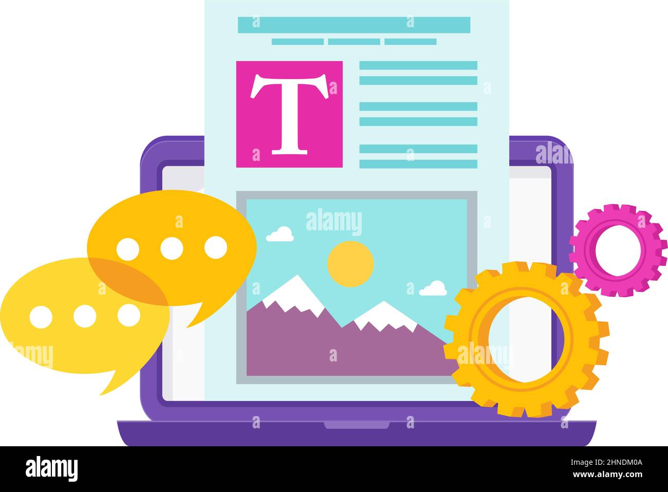 Sheet of paper and computer. Content Infographics Icon Stock Vector ...