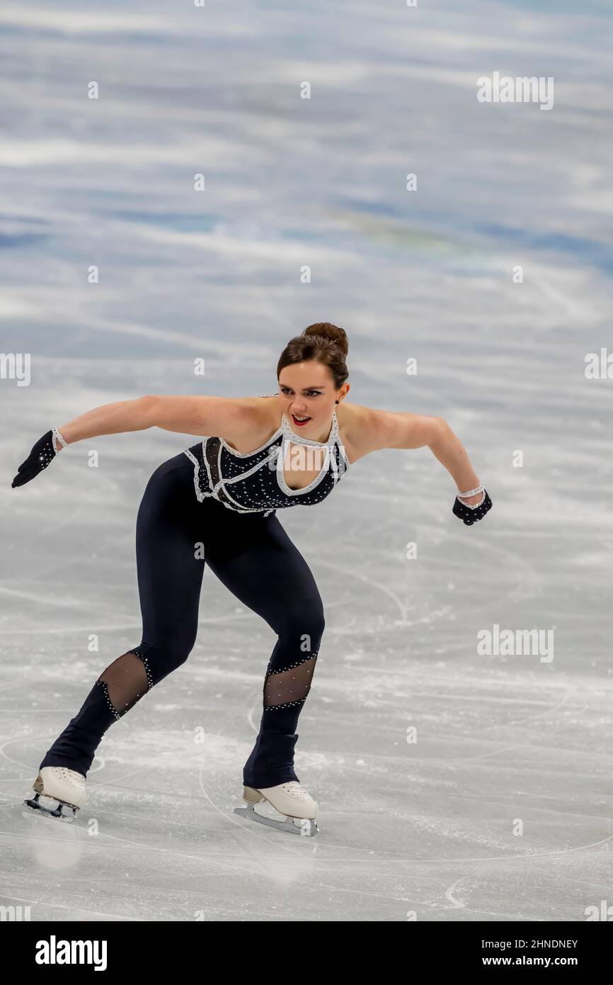 Beijing, Hebei, China. 15th Feb, 2022. Josefin TALJEGARD (SWE) performs in the Women Figure ...