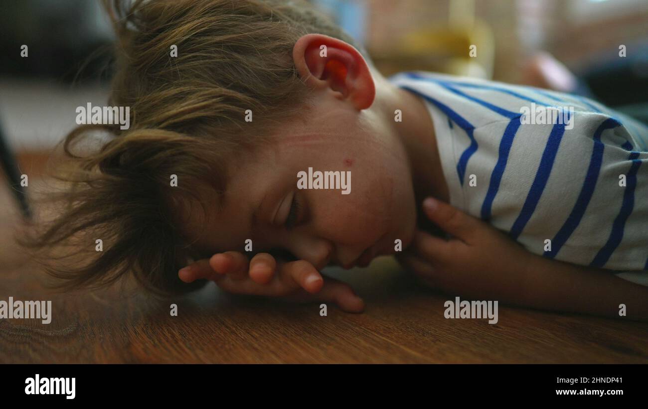Kid waking up close-up face awake after nap Stock Photo - Alamy