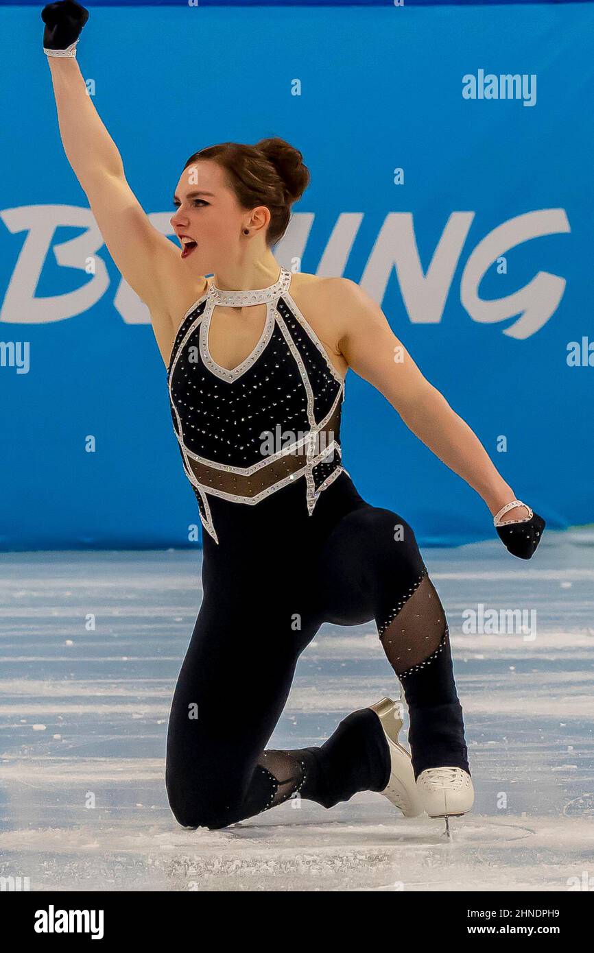 Beijing, Hebei, China. 15th Feb, 2022. Josefin TALJEGARD (SWE) performs in the Women Figure ...