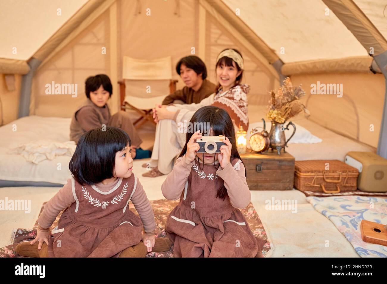 Japanese Girl With A Toy Camera Stock Photo - Alamy