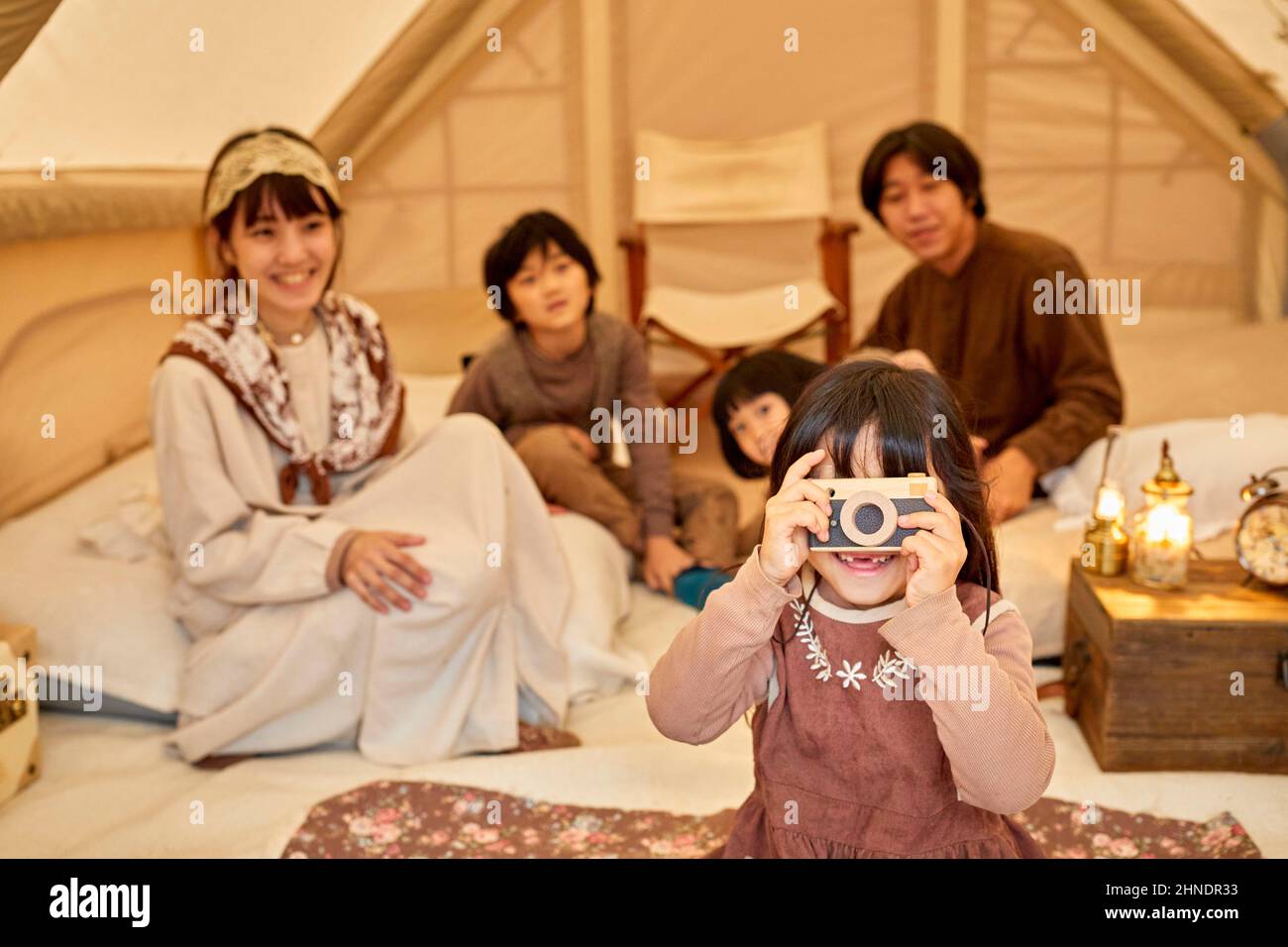 Japanese Girl With Toy Camera Stock Photo - Alamy