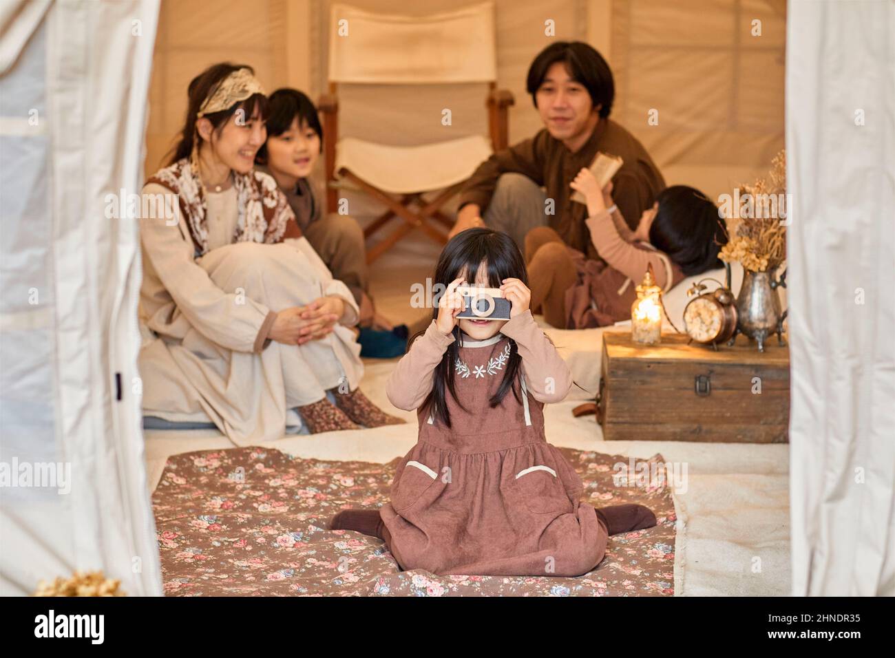 Japanese Girl With A Toy Camera Stock Photo - Alamy