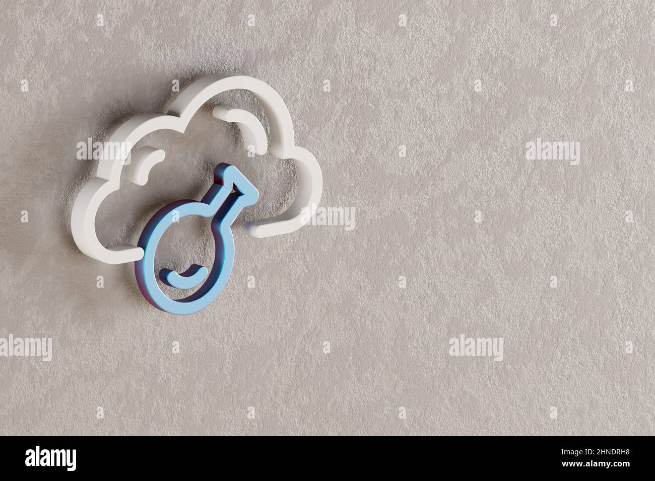 Beautiful Cloud Server Technology icon on wall bright background. 3d ...