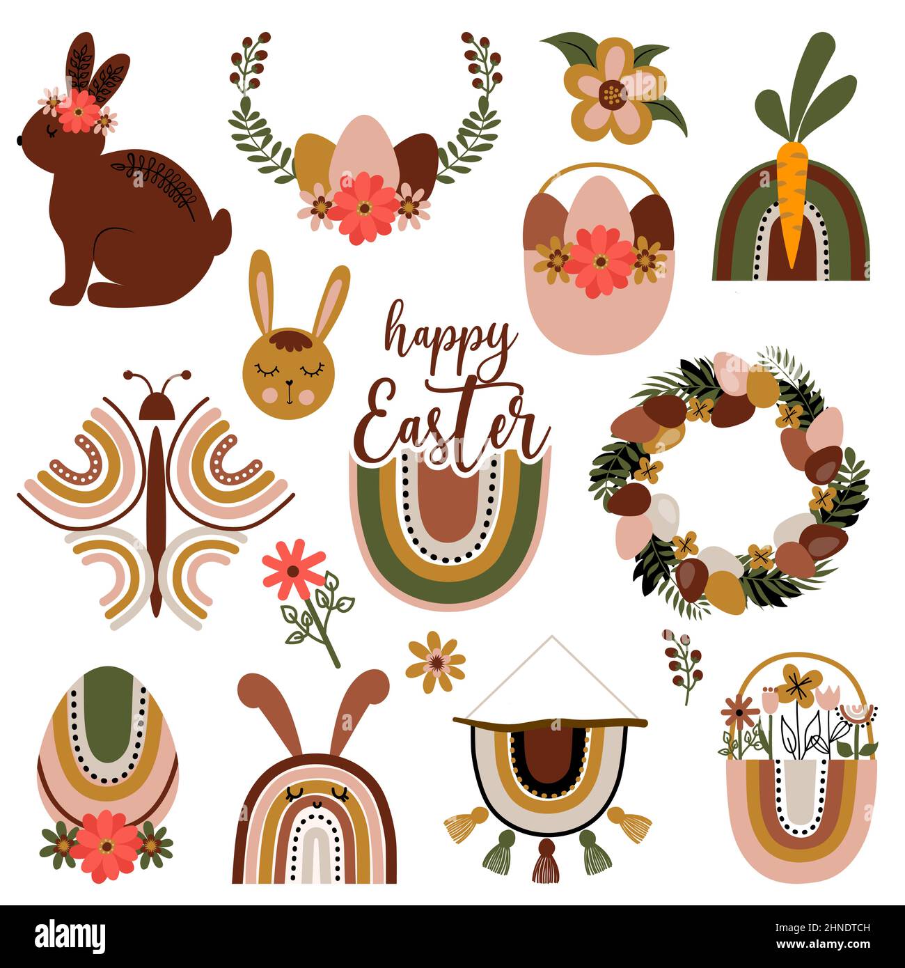 Boho rabbit Stock Vector Images - Alamy