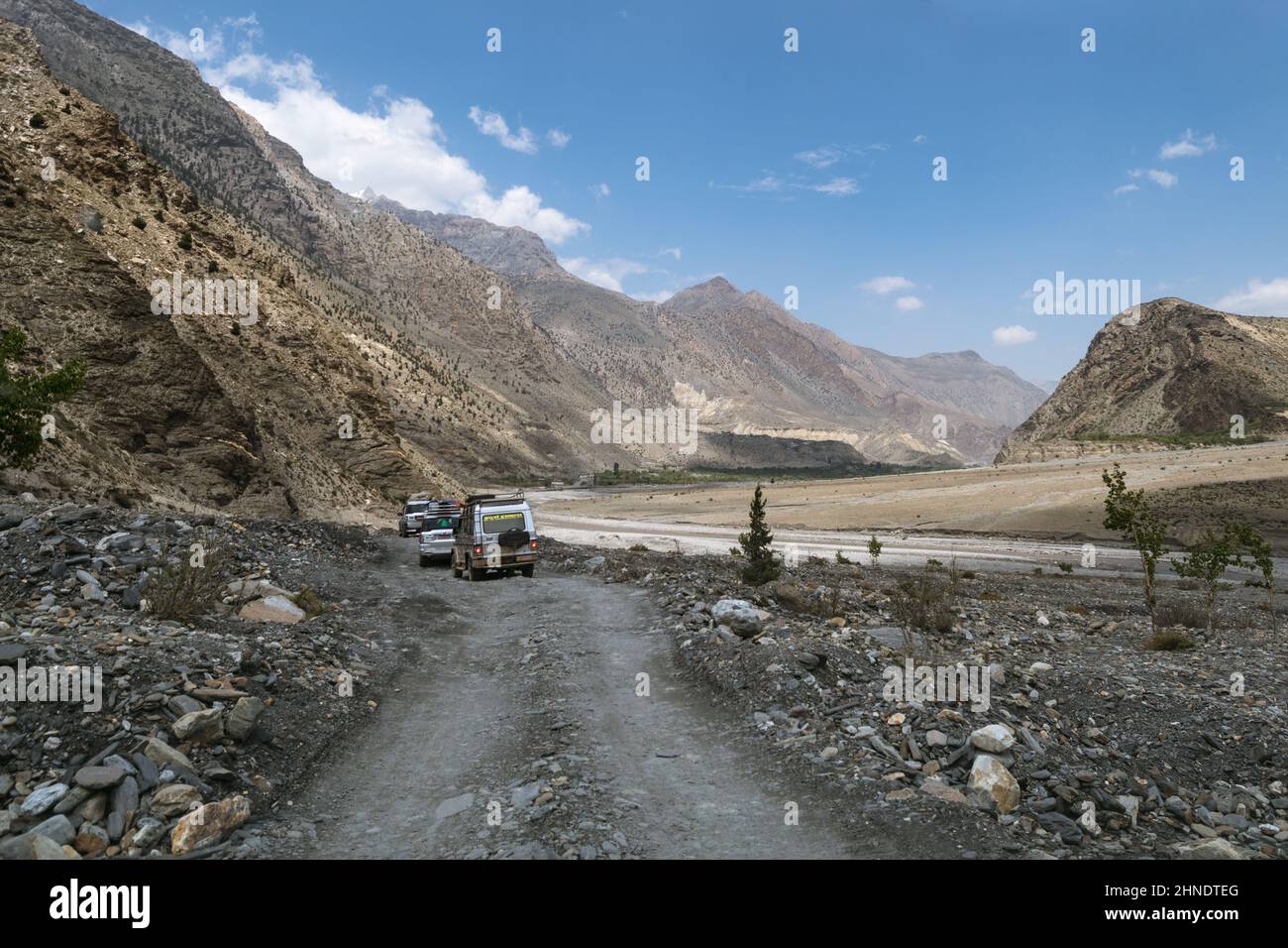 Valley of Kali Gandaki river between Marpha and Kagbeni. Nepal Stock ...