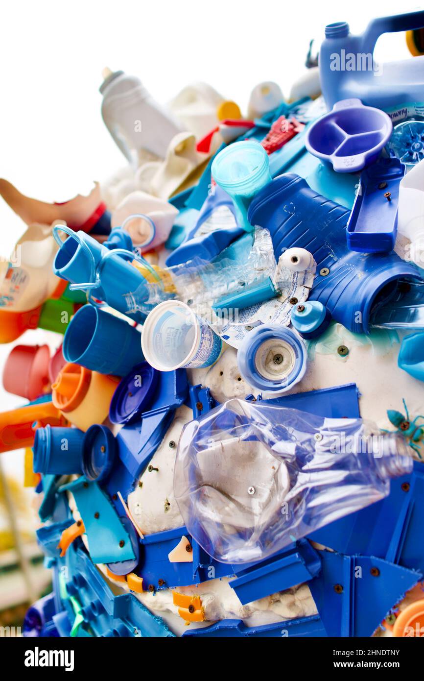 Plastic waste concept photograph. Awareness of climate change and ...