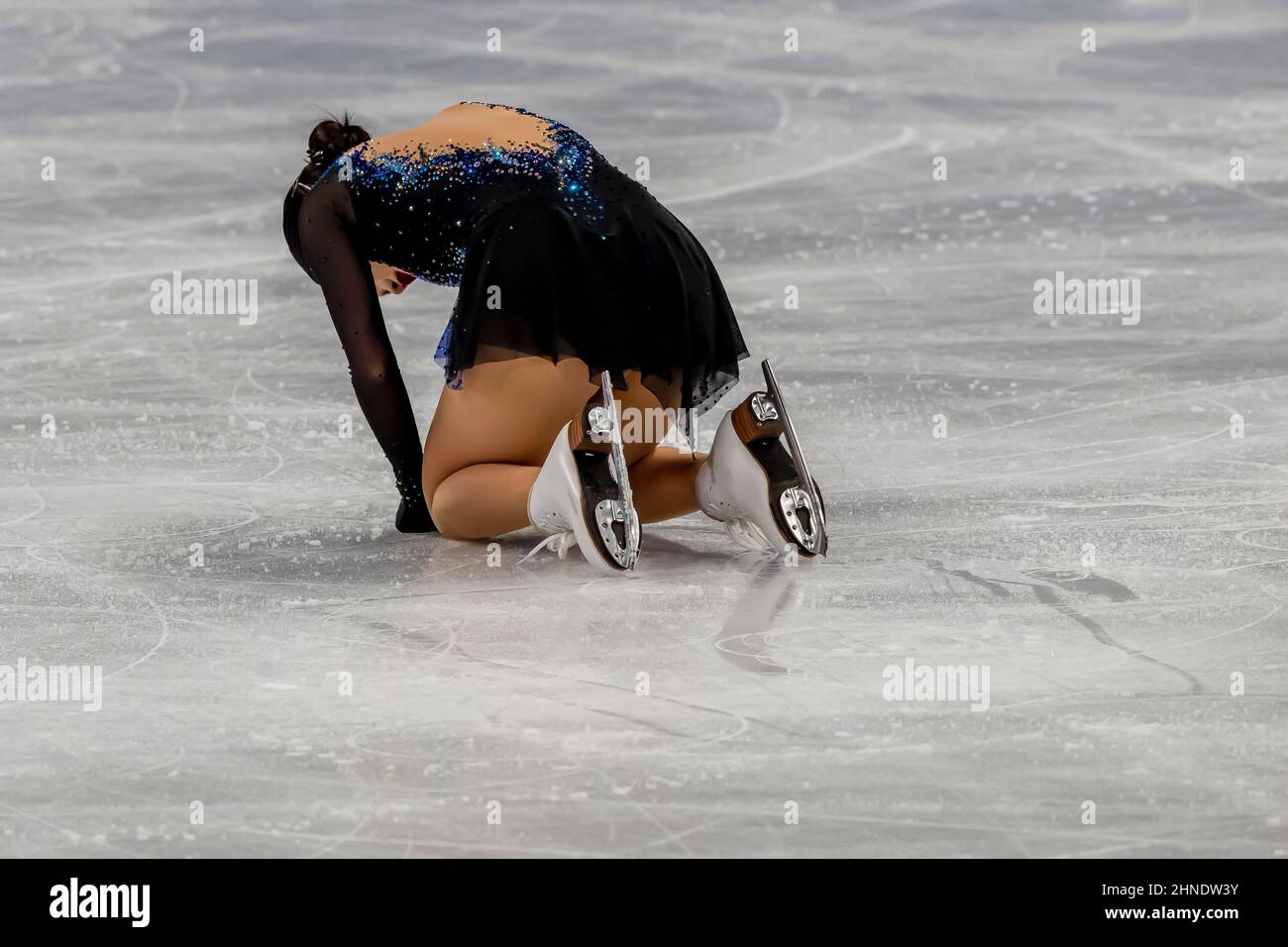 Beijing, Hebei, China. 15th Feb, 2022. Karen CHEN (USA) performs in the ...