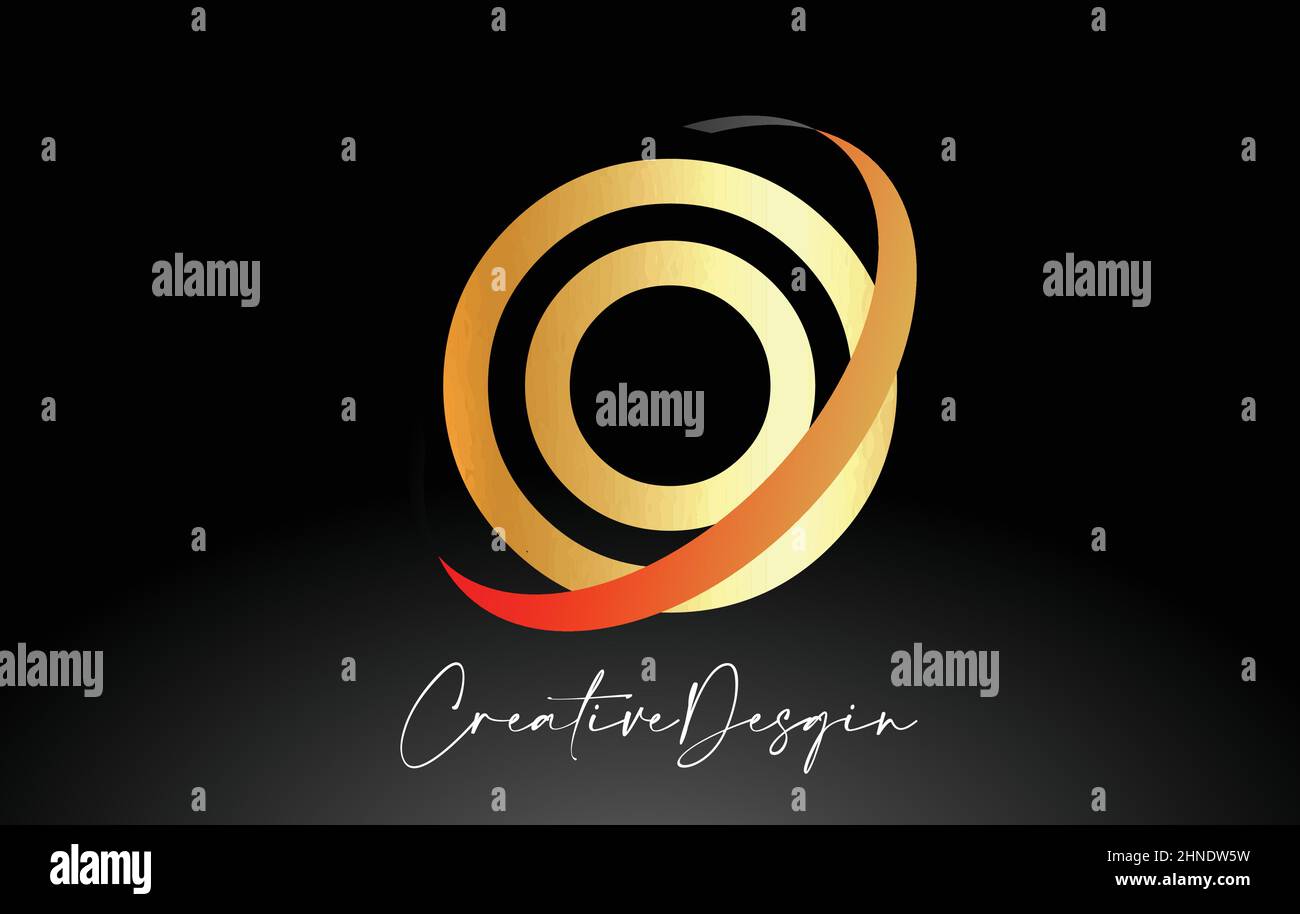 Outline Letter O Logo Design in Black and Golden. O Icon Vector Idea ...