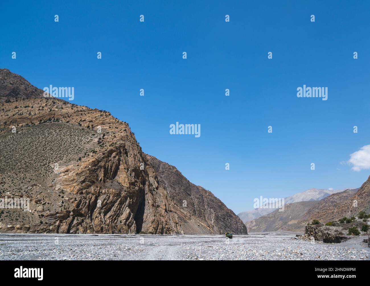 Valley of Kali Gandaki river between Marpha and Kagbeni. Nepal Stock ...