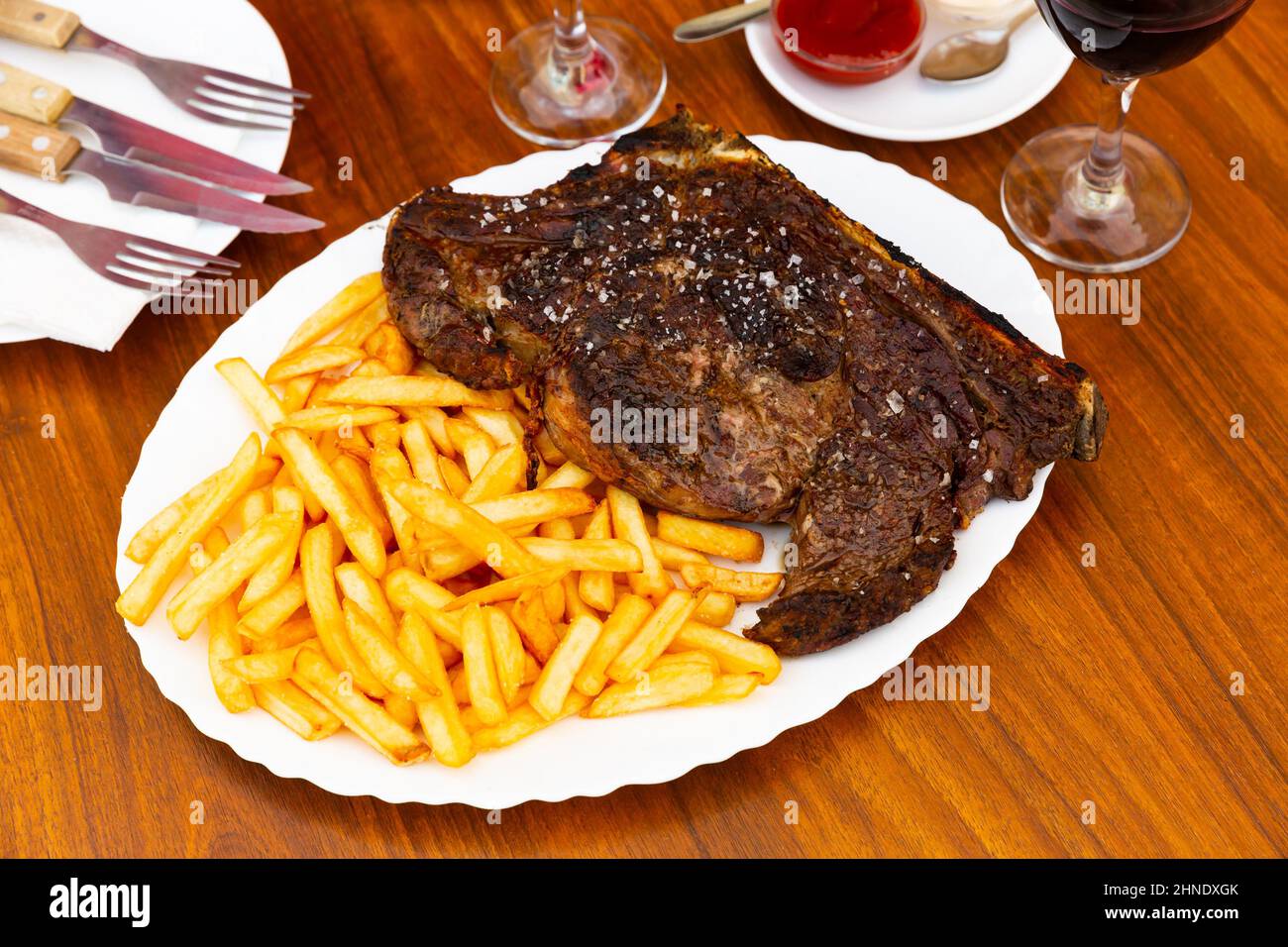 Chuleton is a popular Spanish dish made from a beef steak Stock Photo ...