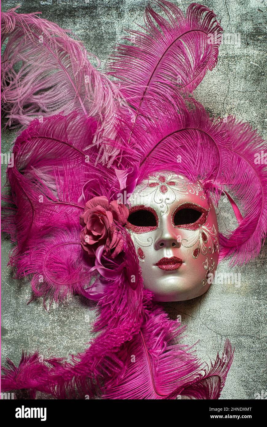 Carnival mask handmade in venice. The mask is made of papier-mâché and ...