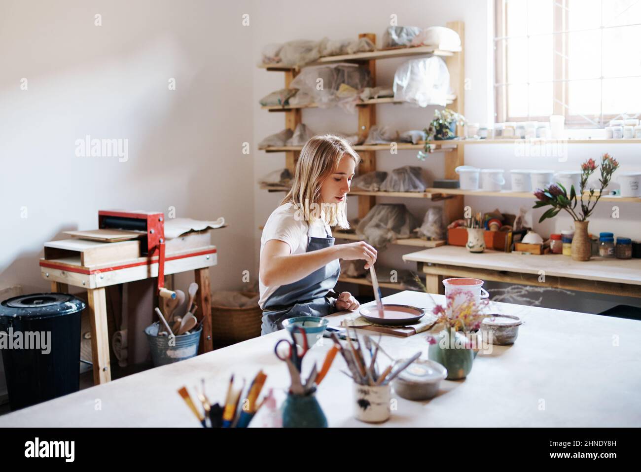 Woman crafting ceramics hi-res stock photography and images - Alamy
