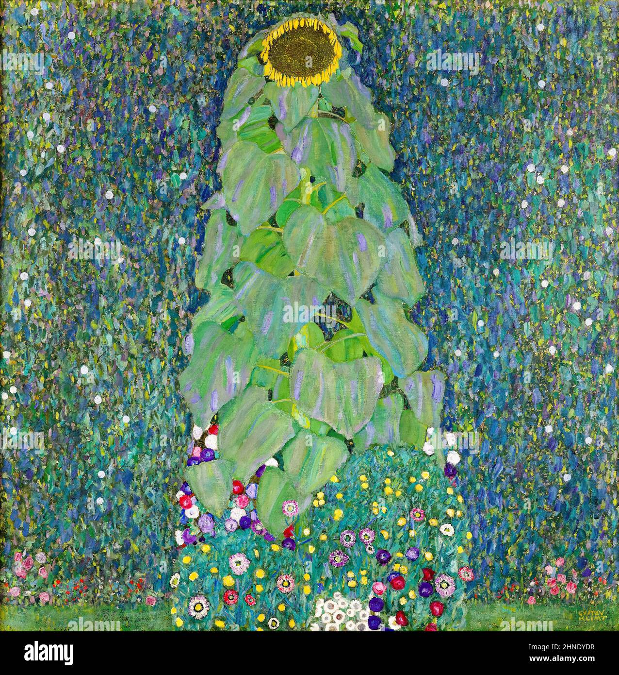 Gustav Klimt painting, Sunflower, Oil and gold leaf on canvas, 1907 ...