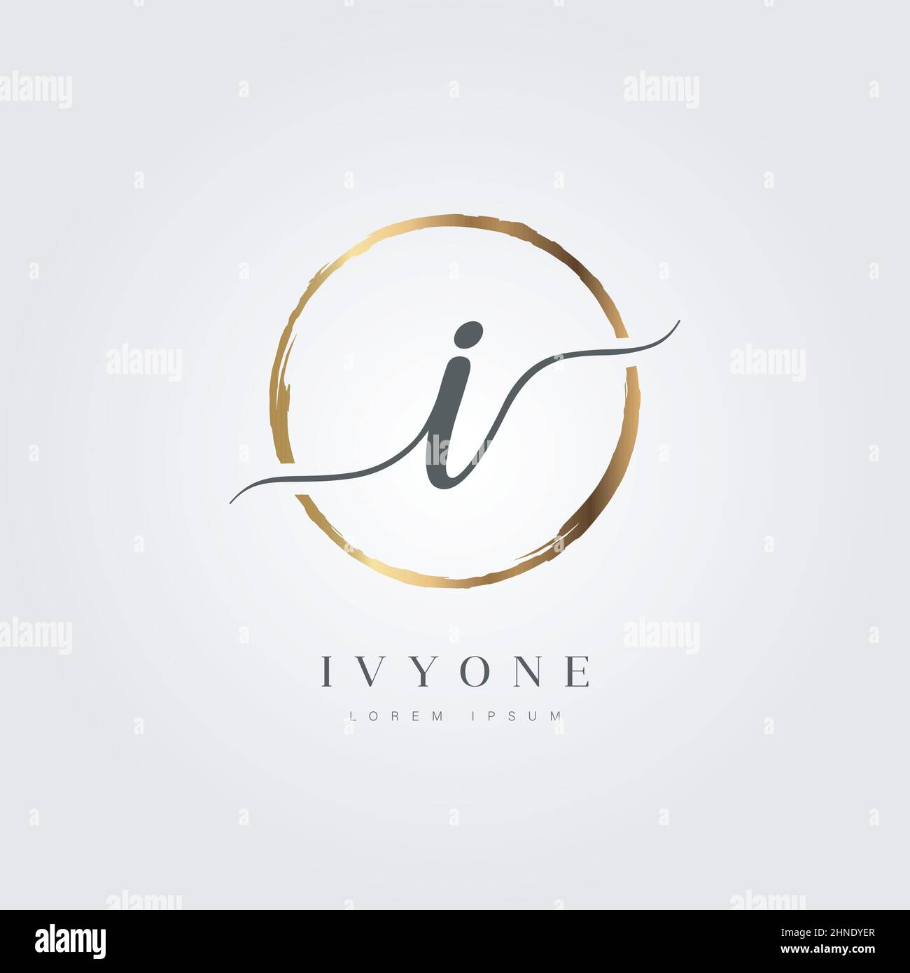 Elegant Initial Letter Type I Logo With Gold Circle Brushed Stock ...