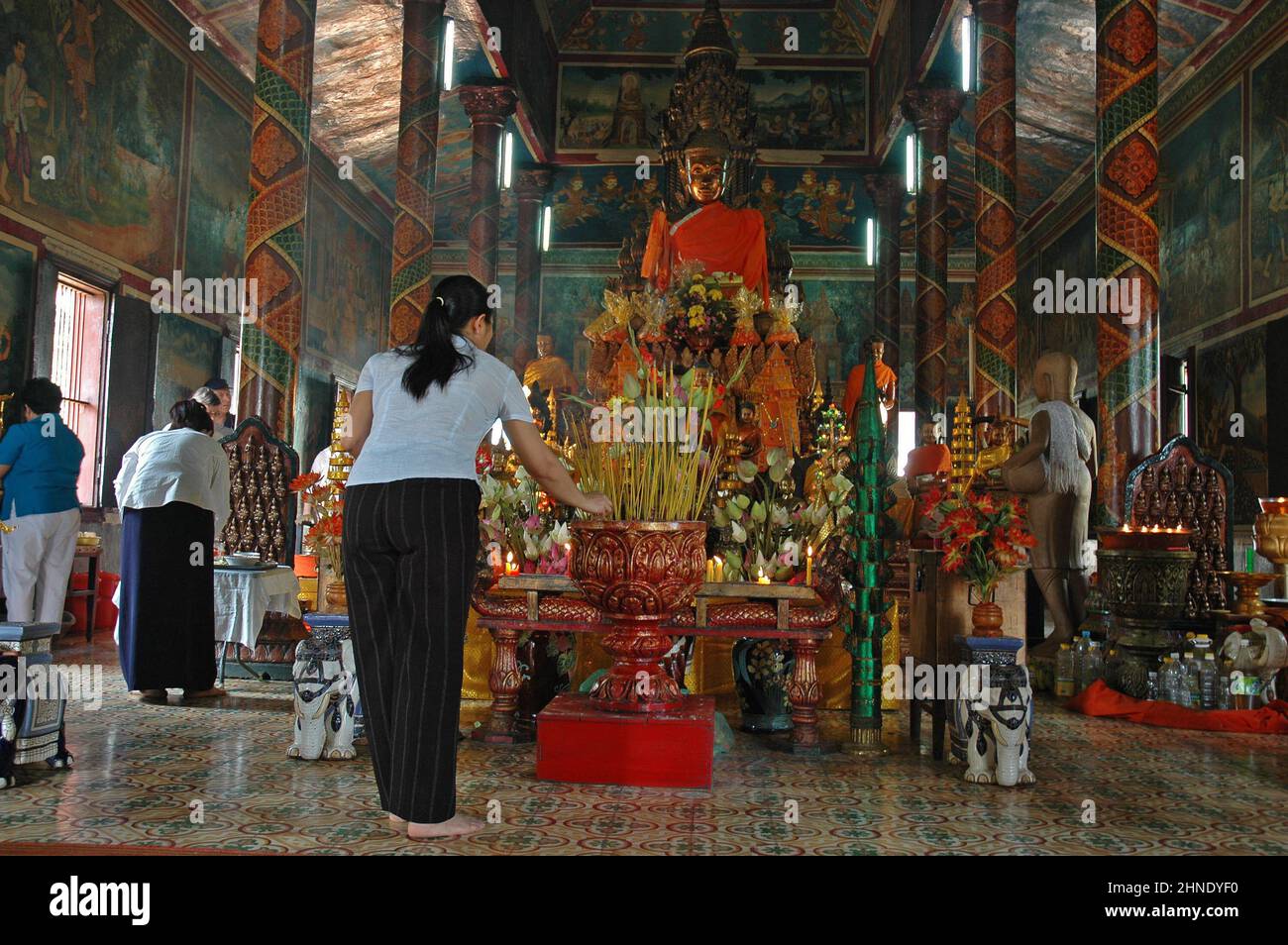 Wat Phnom temple, Phnom Penh, kingdom of Cambodia, Southeast Asia Stock ...