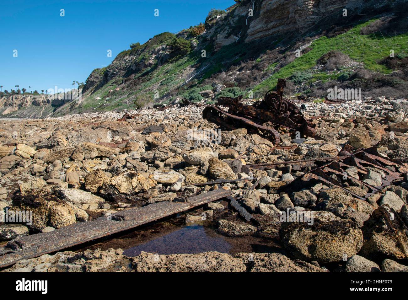 The SS Dominator ran ashore below Palos Verdes Estates in Southern ...