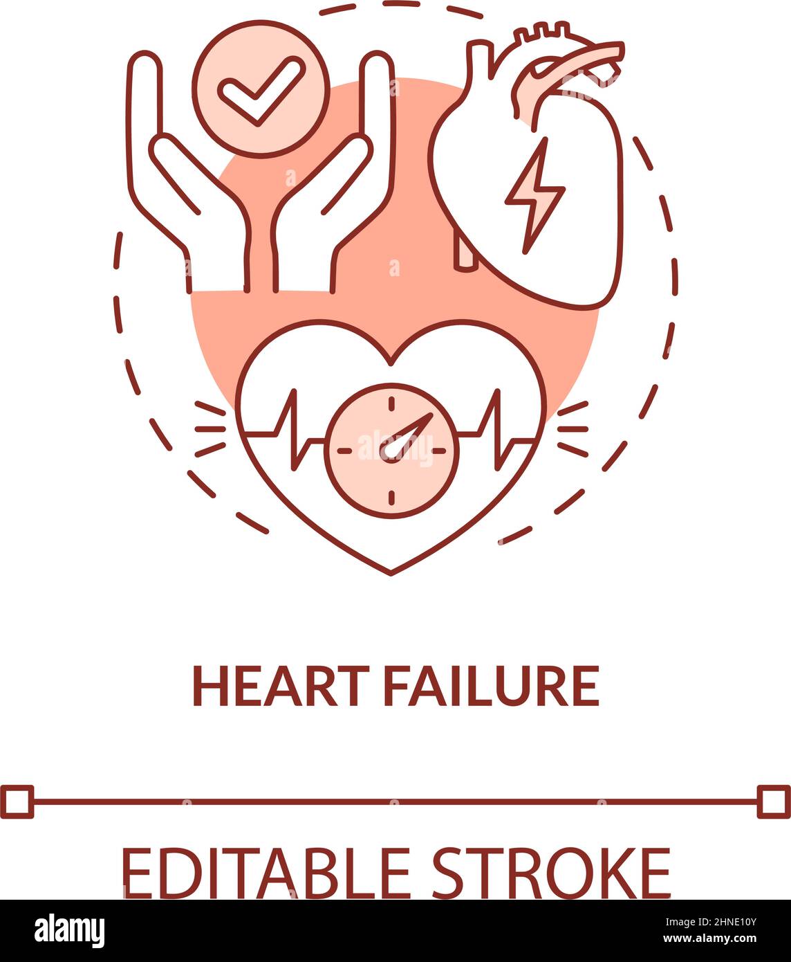 Heart failure orange concept icon Stock Vector Image & Art - Alamy