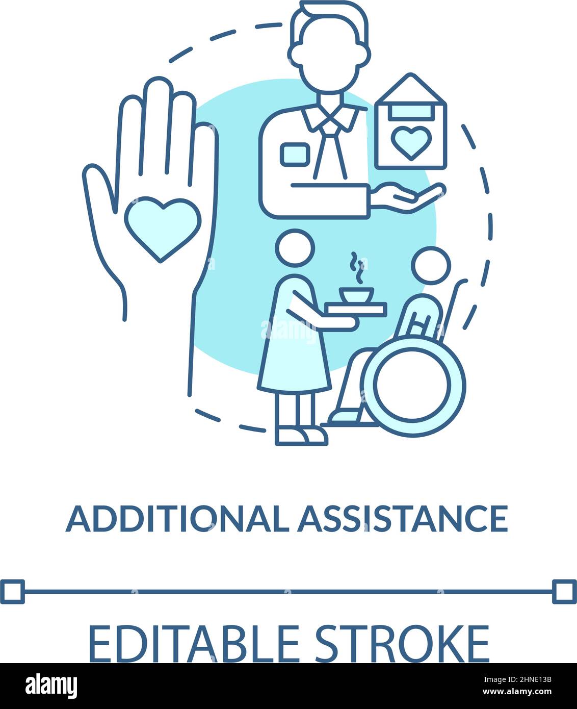 Additional assistance turquoise concept icon Stock Vector Image & Art ...